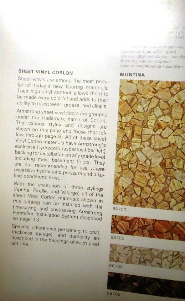 Armstrong VINYL ASBESTOS Excelon Tile Corlon Hydrocord Backing Tile ...
