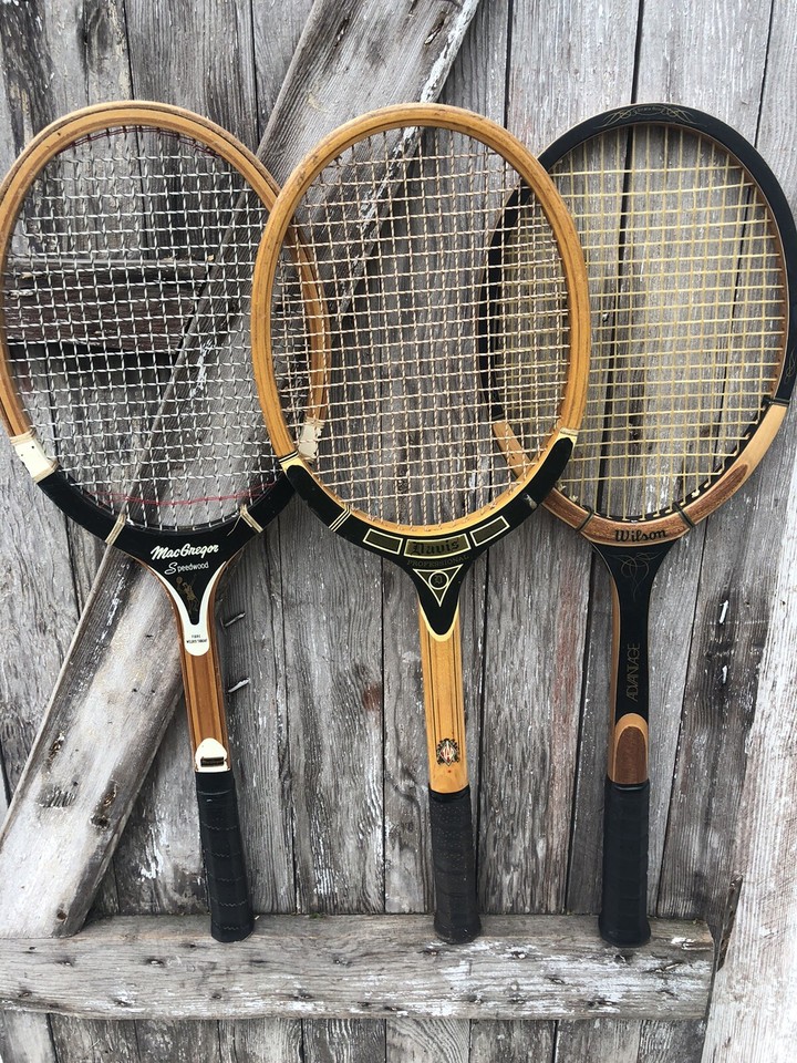 Wood Tennis Racket Bulk Lot Wilson Spalding Clean Strings Intact ...