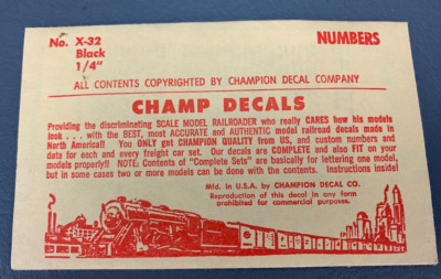 All Scale Champ Decals X-32 Black 1/4” Numbers Decal Set HO3387 | eBay