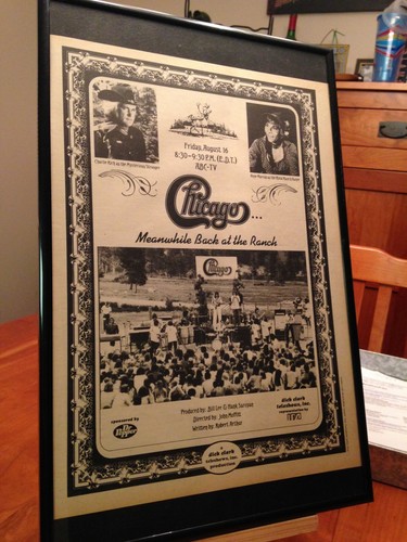 BIG 11X17 FRAMED CHICAGO "MEANWHILE BACK AT THE RANCH" 1974 TV SHOW LP ...