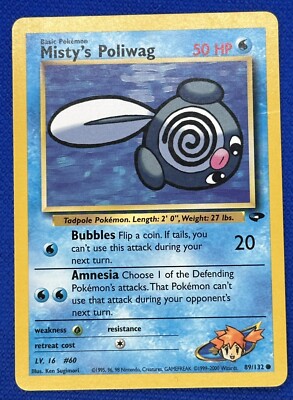 Pokémon Card - MISTY'S POLIWAG - 89/132 - Gym Challenge - Common !!! | eBay