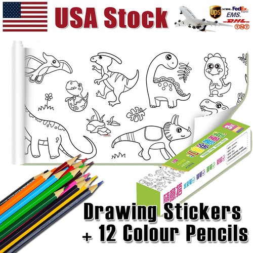 Dinosaur Coloring Drawing Roll Segmented Coloring Poster Gift for Class ...