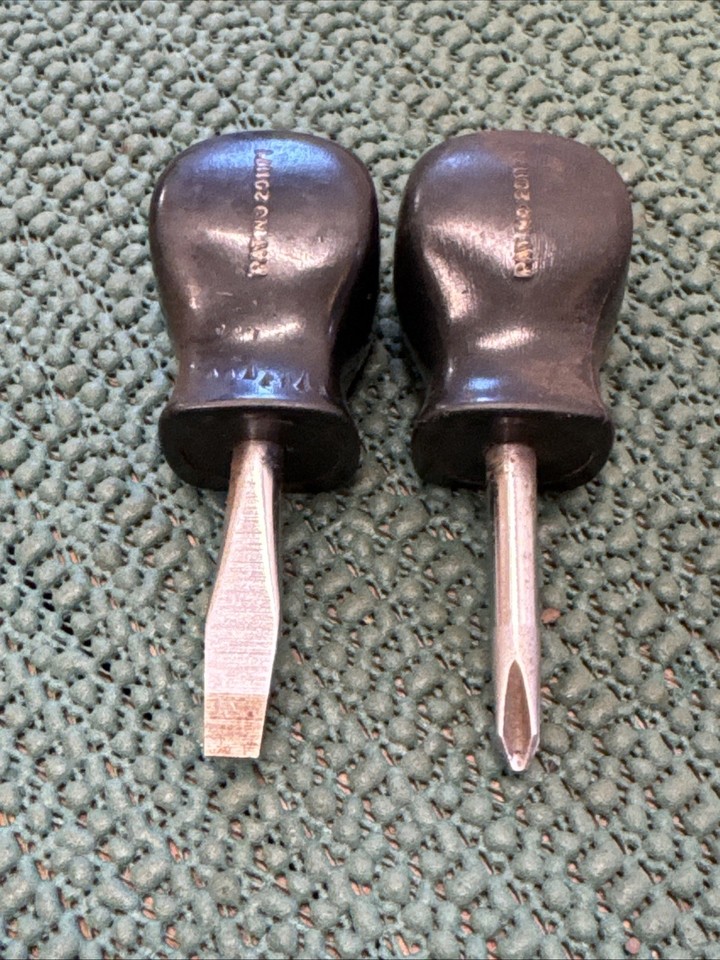 2 Vintage Snap-On Tools Stubby Screwdriver SSD 1 & SSDP 22 Good Working ...