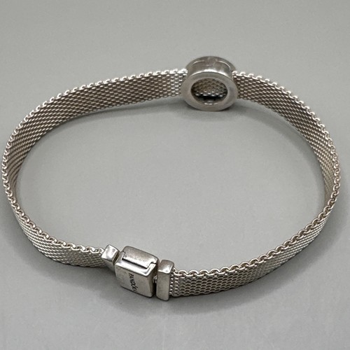 Pandora Sterling Silver Mesh Bracelet 7in (12.20g) | eBay