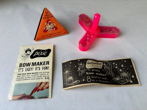 Vintage Pixie Bow Maker Original Pyramid Box 97 Pins & Instructions ...