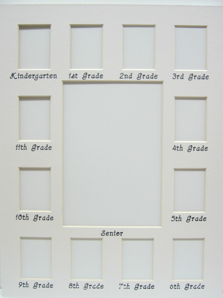 11x14 School Years Photo Collage Mat Acid Free 11 x 14 White Ivory ...