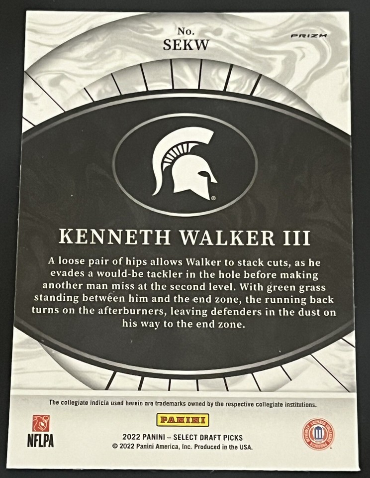 2022 Panini Select Draft SENSATIONS #SEKW KENNETH WALKER III RC Seattle ...