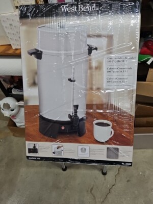 West Bend 33600 Coffee Urn Commercial Highly-Polished Aluminum 100-Cup Silver | eBay