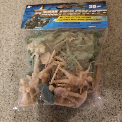 Military Action Figures 35 Piece Set Original Plastic 2 Inch Army Men ...