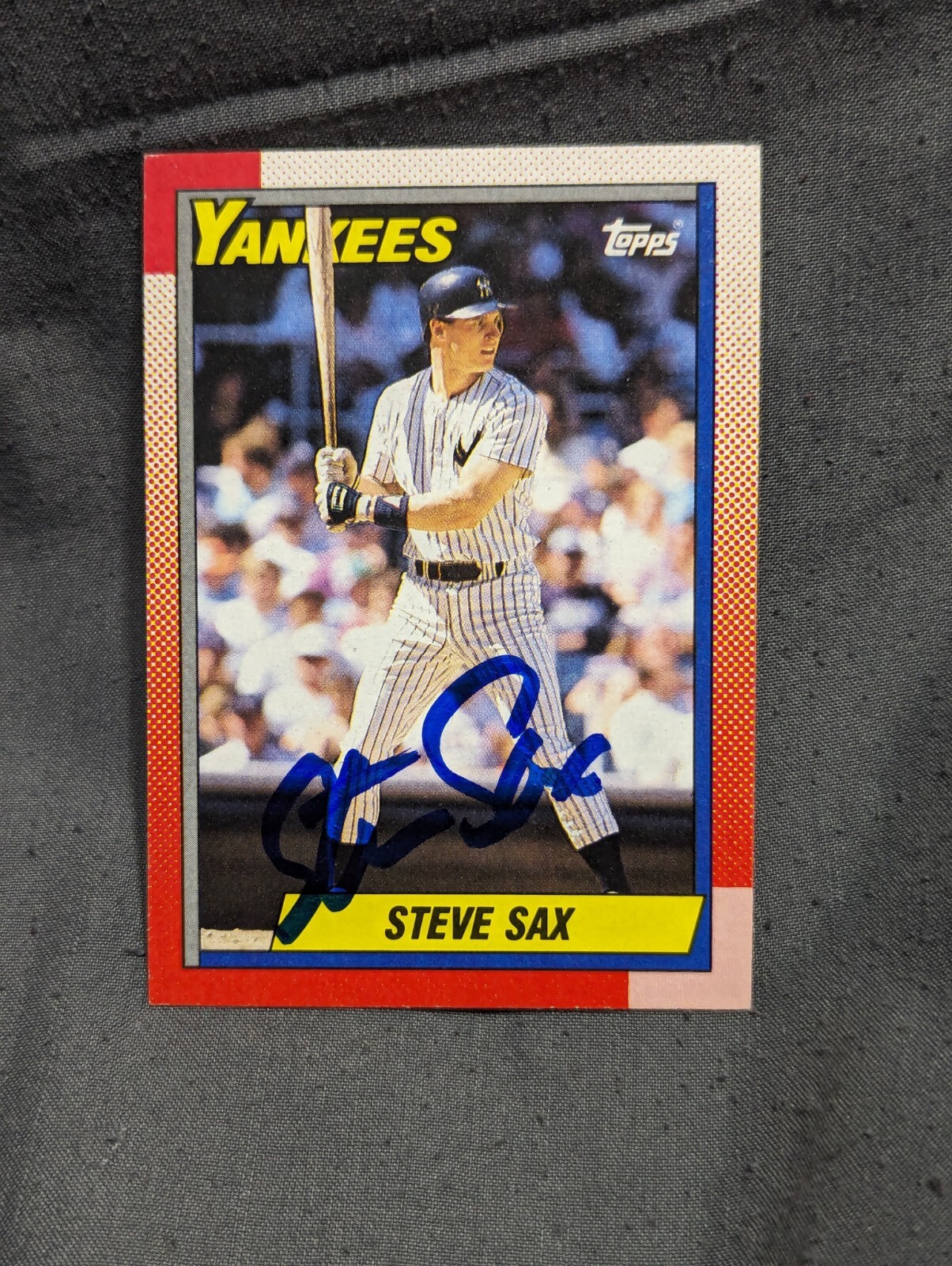 Steve Sax Autograph Signed Card 1990 Topps New York Yankees | eBay