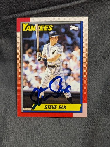 Steve Sax Autograph Signed Card 1990 Topps New York Yankees | eBay