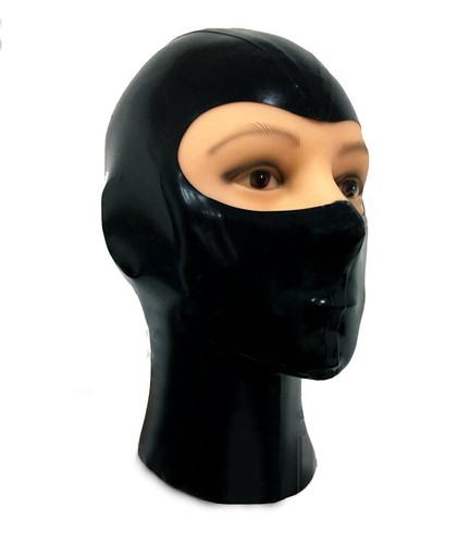 Latex Costumes Hood Mask Cosplay Mask Without back zipper Eyes Opening ...