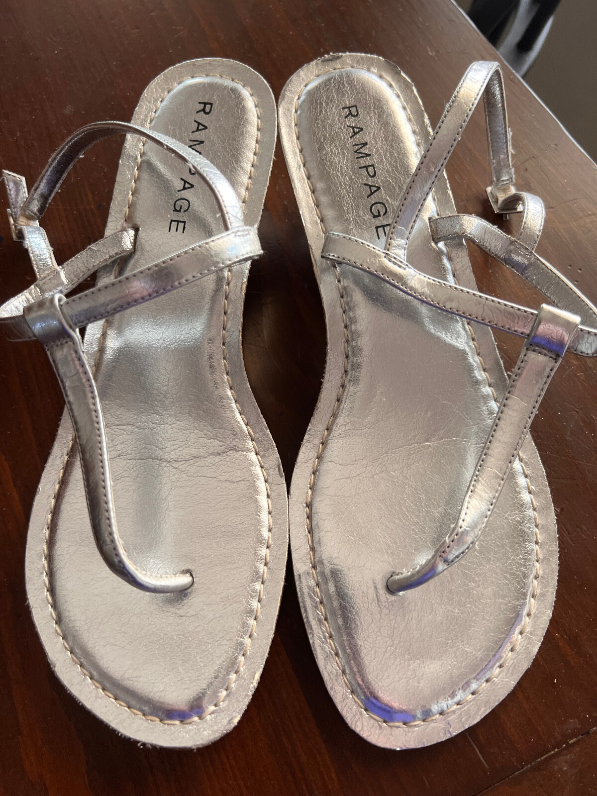 Womens Rampage Silver Strappy Sandal with Heel - NWOB - 10 | eBay