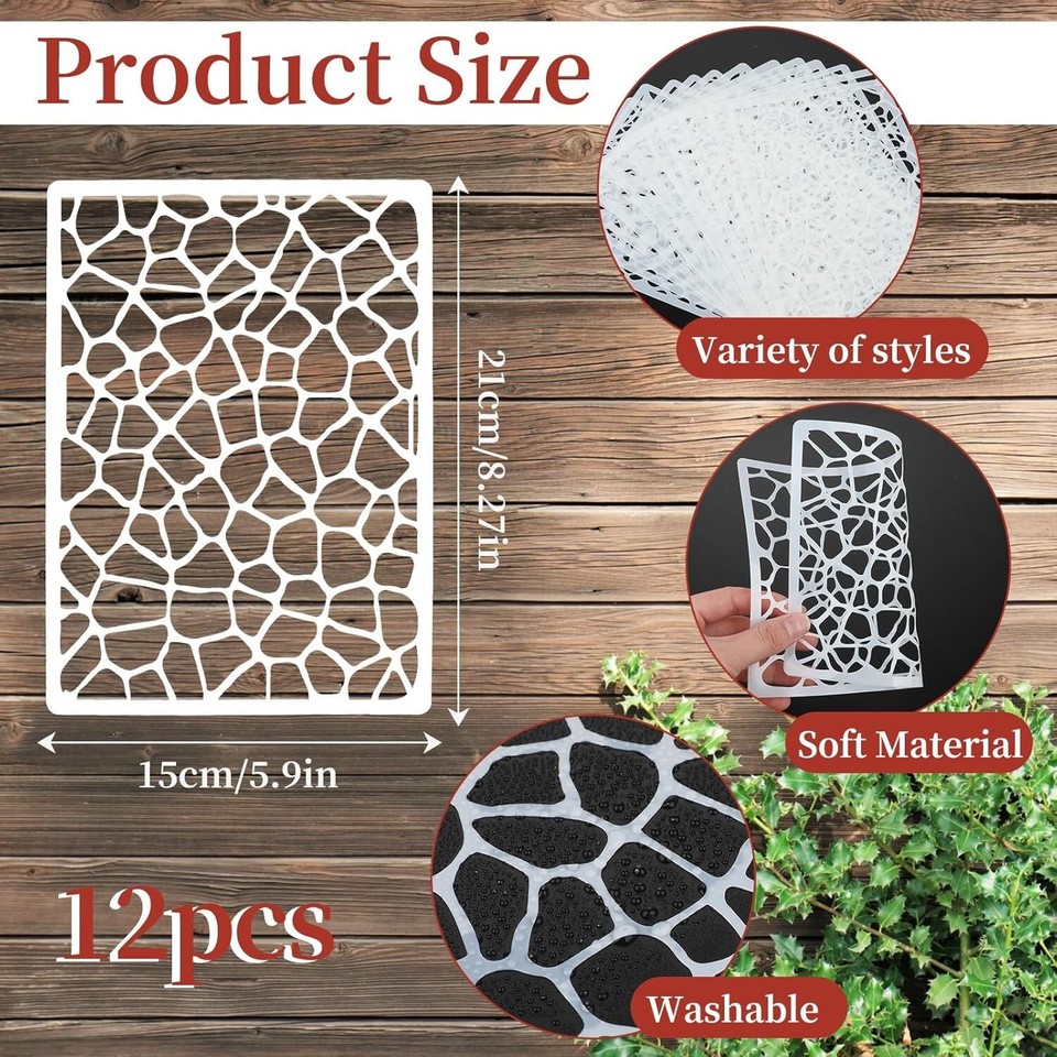 12 Pcs Stencils for Crafts Reusable, Texture Stencils for Painting ...