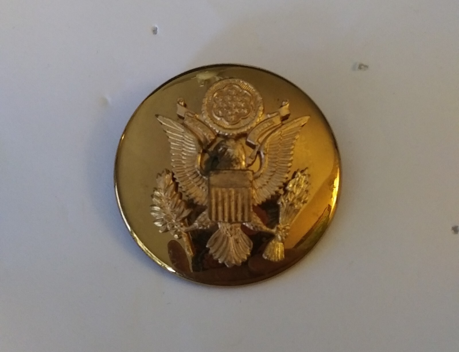 MI016-WW2 US Army Enlisted Dress Cap Hat Screw Back Eagle Pin 1 1/2 ...