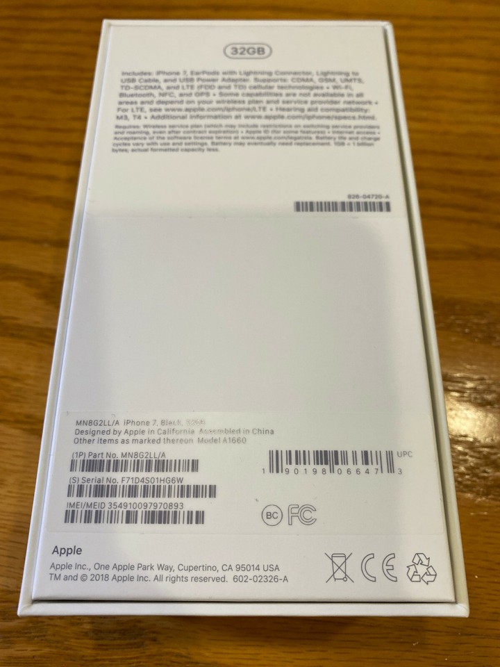 @@NEW+Apple iPhone 7 Original OEM Retail Box with earpods, USB Charger ...