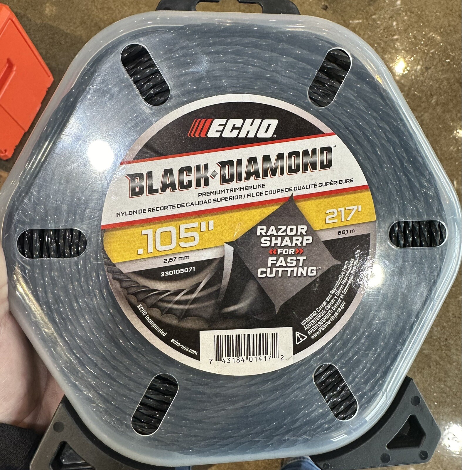 Echo Black Diamond .105 Trimmer Line 1-Pound Spool (217 Feet) 330105071 ...