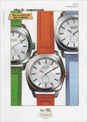 COACH Watches 1-Page PRINT AD 2008 colorful leather bands | eBay
