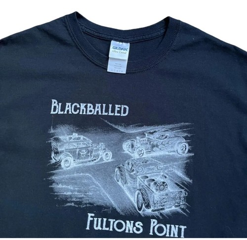 Blackballed Fultons Point” lightly faded black box fit t-shirt Crew ...