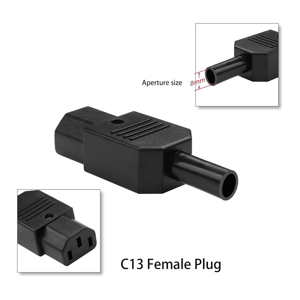 5PCS IEC C13 Plug Connector C13 Female Plug Adapter Connector 3 Pin ...