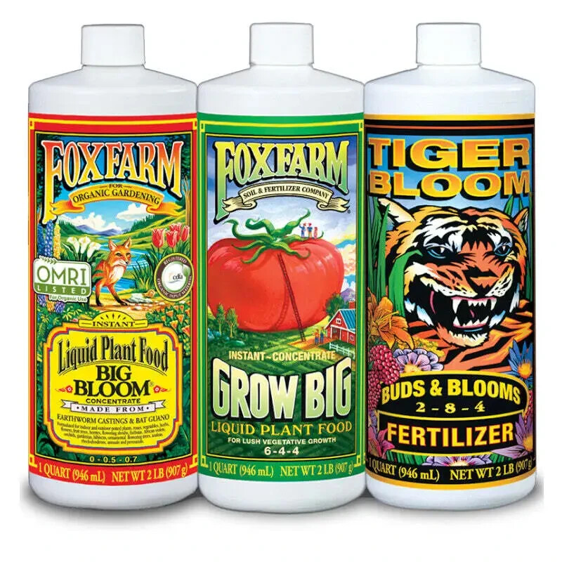 Fox Farm Triple pack - Big Bloom, Grow Big SOIL , Tiger Bloom 100ML ...
