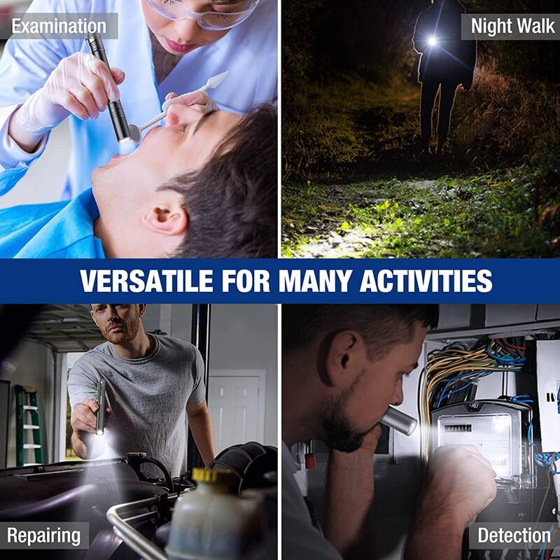 WORKPRO LED Pen Light Set 4PC Aluminum Handheld Flashlight Pocket ...