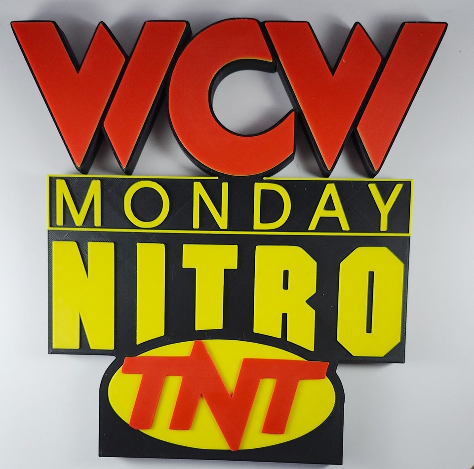 WCW Monday Nitro TNT - World Champion Wrestling 3D printed sign 8"x 8 ...