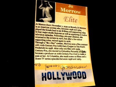 Jo Morrow Signed Autograph 4x6 Photo w/COA-13 Ghosts- Sunday in New ...