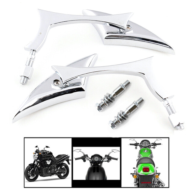 2x Chrome Blade Motorcycle Side Mirrors For Harley Touring Chopper ...