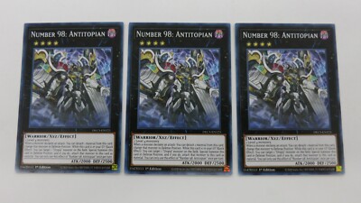 3x NUMBER 98 ANTITOPIAN XYZ DLCS-EN123 1ST EDITION COMMON YUGIOH NM ...