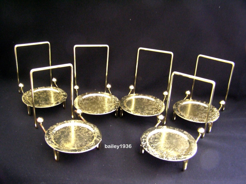 DELUXE Wire Plate Hanger Wall CHOICE of 6 SIZES BRASS or WHITE FREE ...