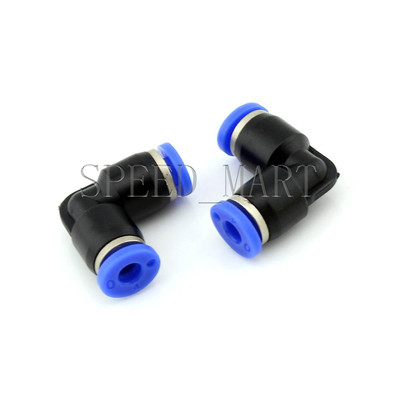 2 pcs L Type PV4 Pneumatic Air 2 Way Quick Fittings Connector 4mm Tube ...