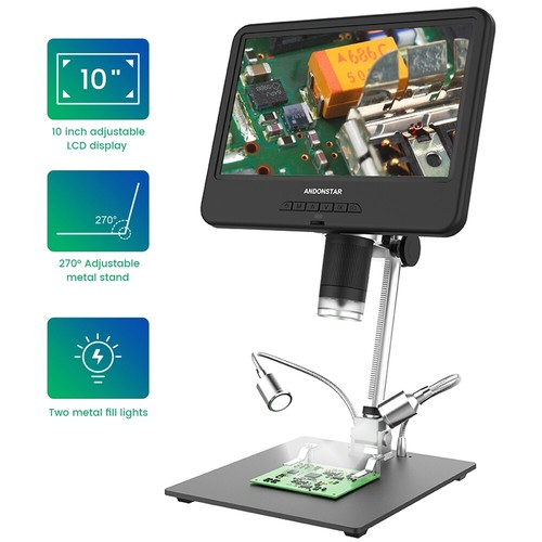Andonstar 10" Digital Coin Microscope 1600X Video Record Magnifier ...