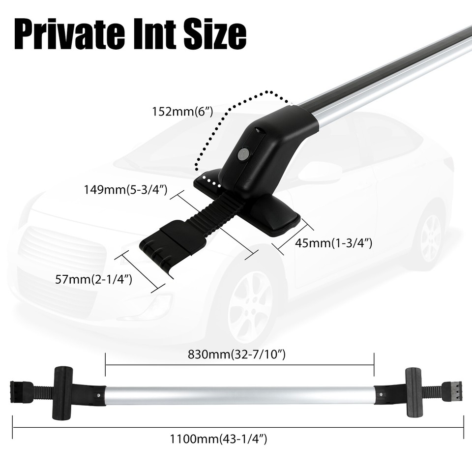 Toyota Yaris Hatchback Roof Rack Cross Bar Aluminum Luggage Carrier w ...
