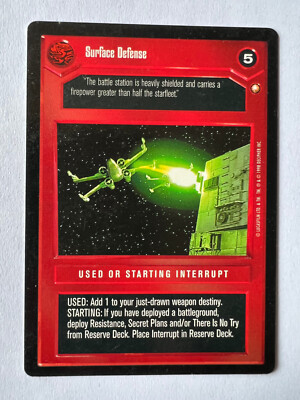 Star Wars CCG Surface Defense BB SWCCG Special Edition Limited SWCCG SE ...