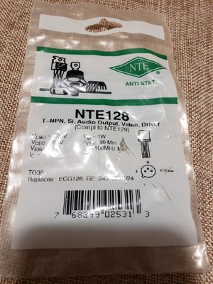 NTE 128 T-NPN Audio Output Video Driver T039 Repl. ECG128 GE243 SK3024 ...