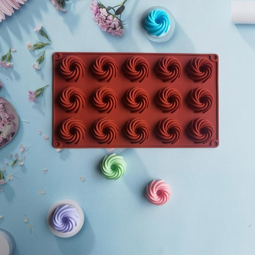 Handmade Kitchen Silicone Cake Mold Mini Spiral Shaped Chocolate Mold ...