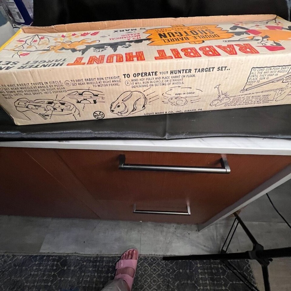 COMPLETE RARE VINTAGE 50'S MARX RABBIT HUNT TARGET SET SHOOTING GAME ...