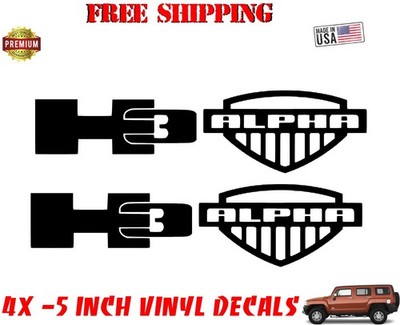 H3 ALPHA vinyl decals SET fits H3 alpha H3 adventure SUV window sticker ...