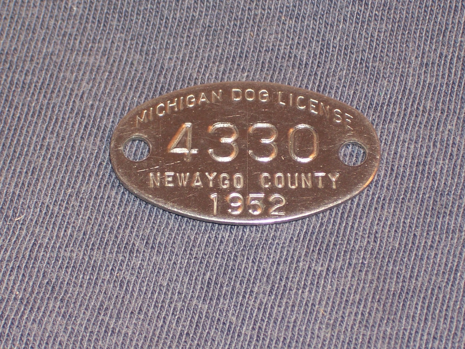 Vintage Dog License Tax Tag Newaygo County Michigan MI 1952 # 4330 DP13 ...