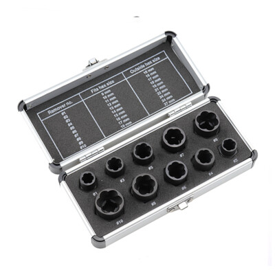 10pcs High/Low Broken Bolt Nut Remover Extractor Set Craftsman Damaged ...