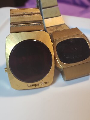 2 VINTAGE COMPU CHRON LED WATCH - MEN'S - HEAVY NOT WORKING | eBay