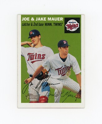 JOE & JAKE MAUER 2003 Topps Heritage #139 Minnesota Twins | eBay