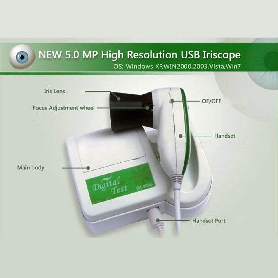NEW 5.0 MP USB Iriscope Iris Analyzer Iridology camera + pro Iris ...