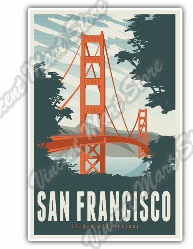 San Francisco Golden Gate Bridge California Car Bumper Vinyl Sticker ...