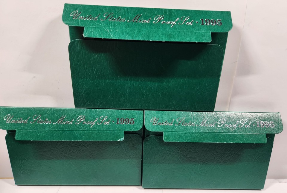 1995-S THREE SETS of US MINT PROOF SET- 5-COINS WITH ORGINAL PACKAGING ...