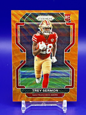 Trey Sermon ROOKIE 2021 Panini Prizm Orange Wave PRIZM /60 Card RC ...