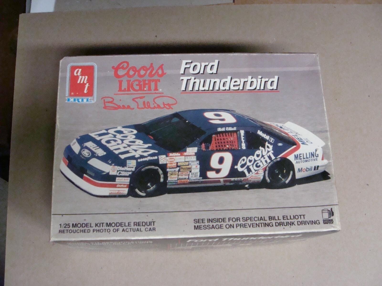 AMT ERTL Coors Light Bill Elliott Thunderbird Stock Car Plastic Model ...