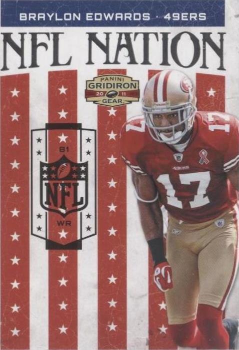 2011 Panini Gridiron Gear - Nfl Nation Braylon Edwards #2 Silver /250 ...
