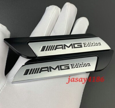 2Pcs Mercedes Benz AMG Edition Badge Set For Side Wing Badge Fender ...